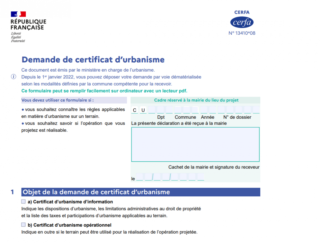 Certificat d'urbanisme d'information - Nainville les Roches
